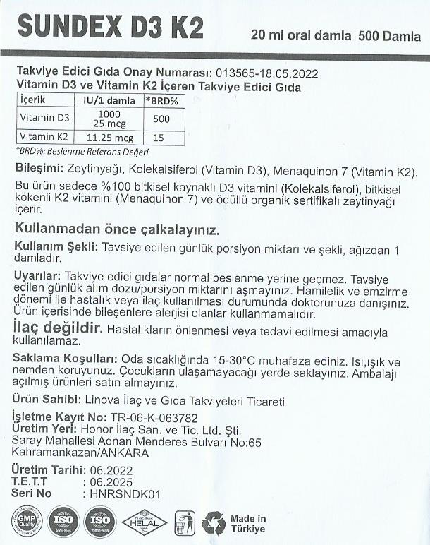 Sundex Vitamin D3 K2 2’li Paket | Sundex Vitamin